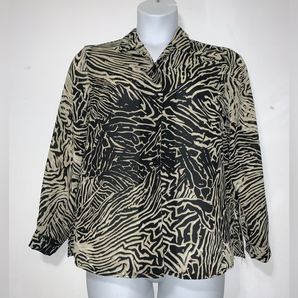 Russell Kemp | Tops | Vintage Russell Kemp Petite Tiger Print Blouse ...